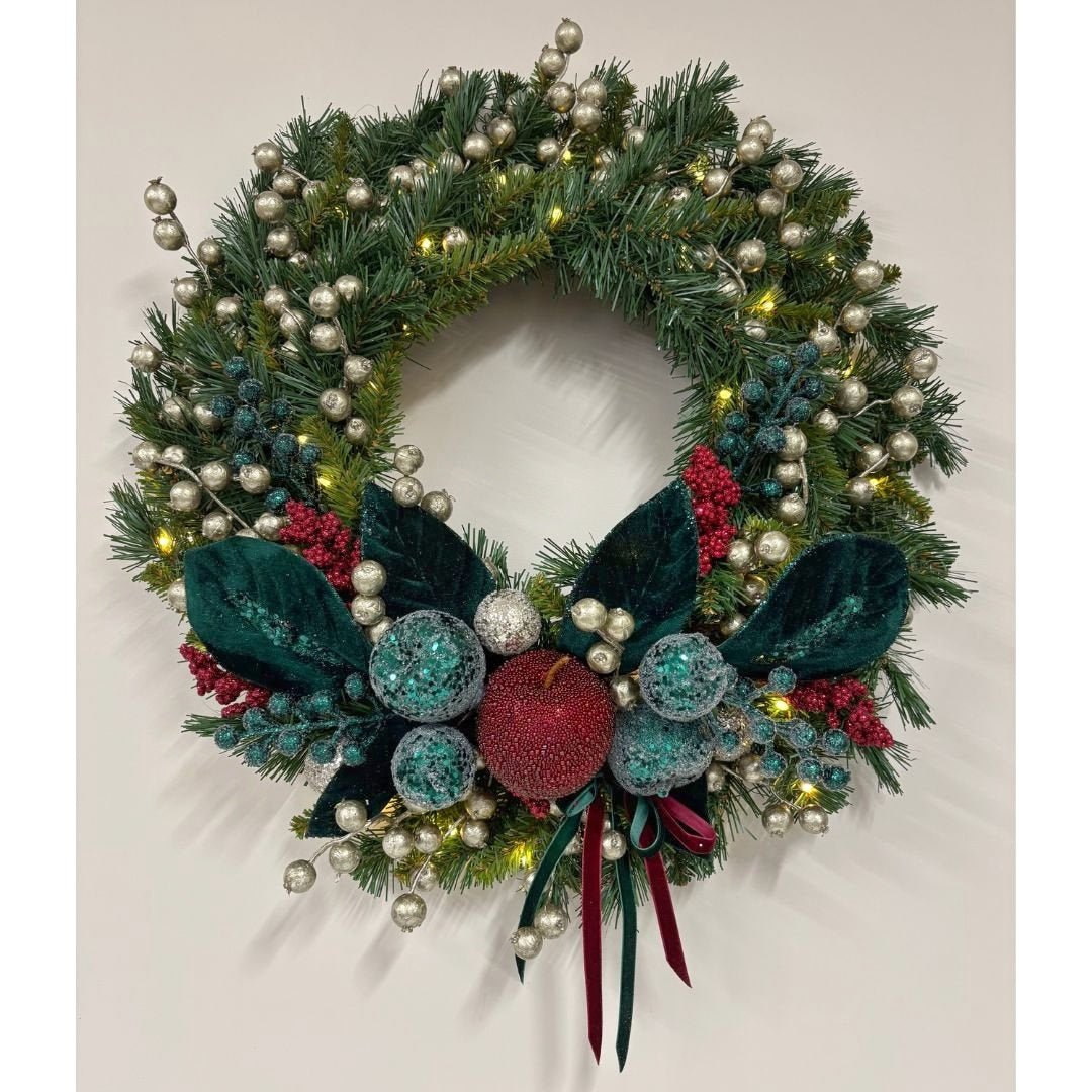 Traditional Tidings Green Wreath with Fruits and Berries – My Christmas