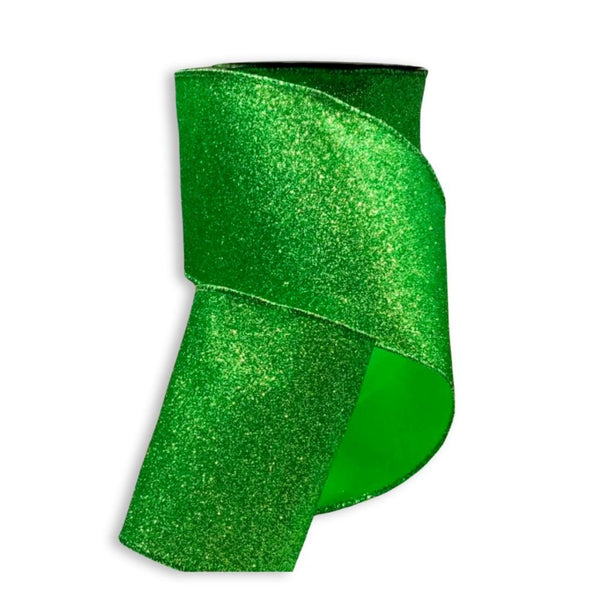 Apple Green Glitter Ribbon-ds15-6930 - My Christmas