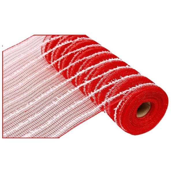 Red Metallic Snowdrift Mesh - 25cm - My Christmas